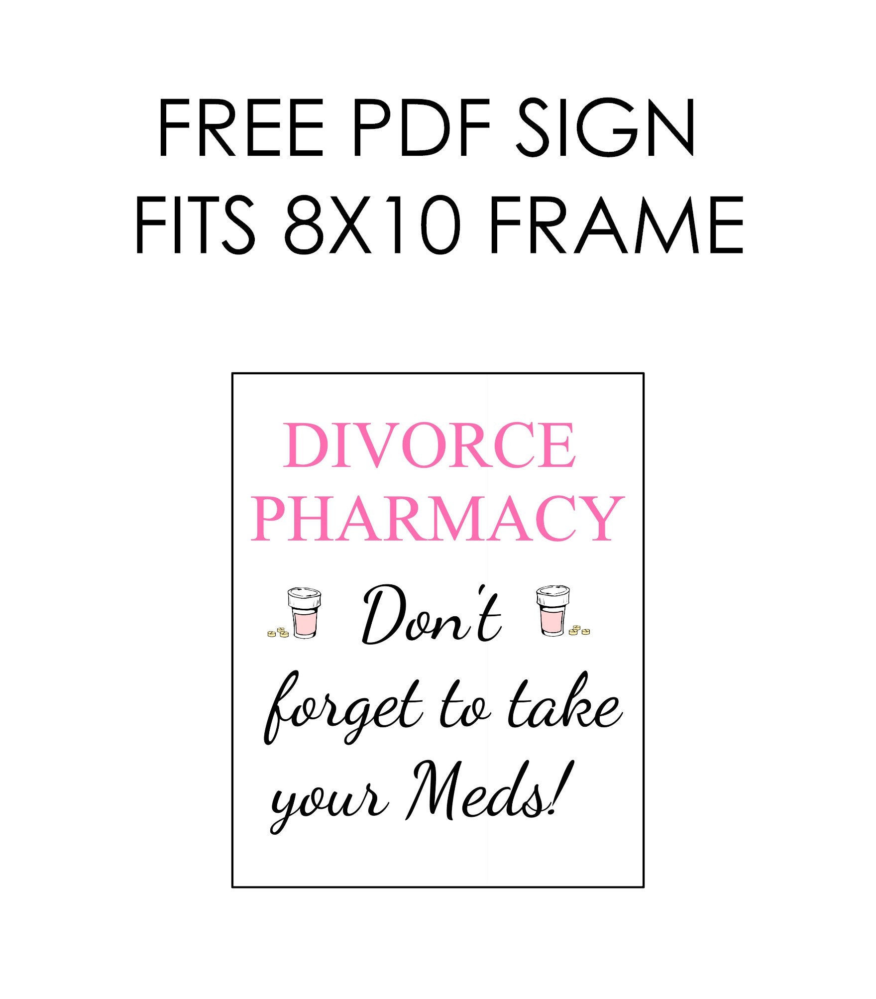 Divorce Party Pill Bottle Labels, Divorce Care Package, Instant ...