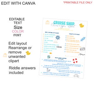 Cruise Ship Scavenger Hunt, Cruise Photo Scavenger Hunt, Cruise ...