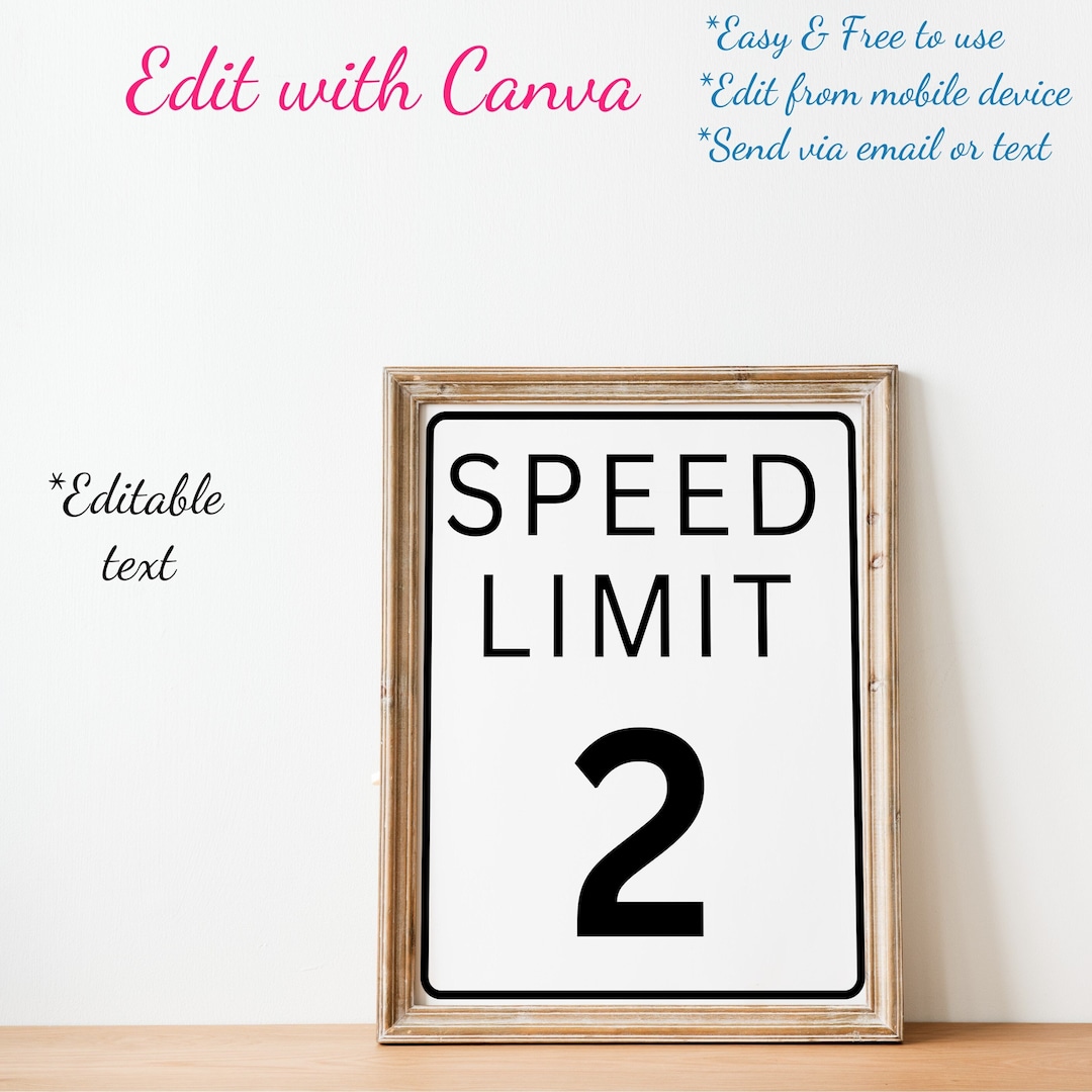 Two Fast Birthday Party Decoration, Speed Limit Sign,need Four Speed ...