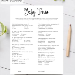 Baby Shower Trivia Game, Baby Trivia Questions, Baby Shower Games ...