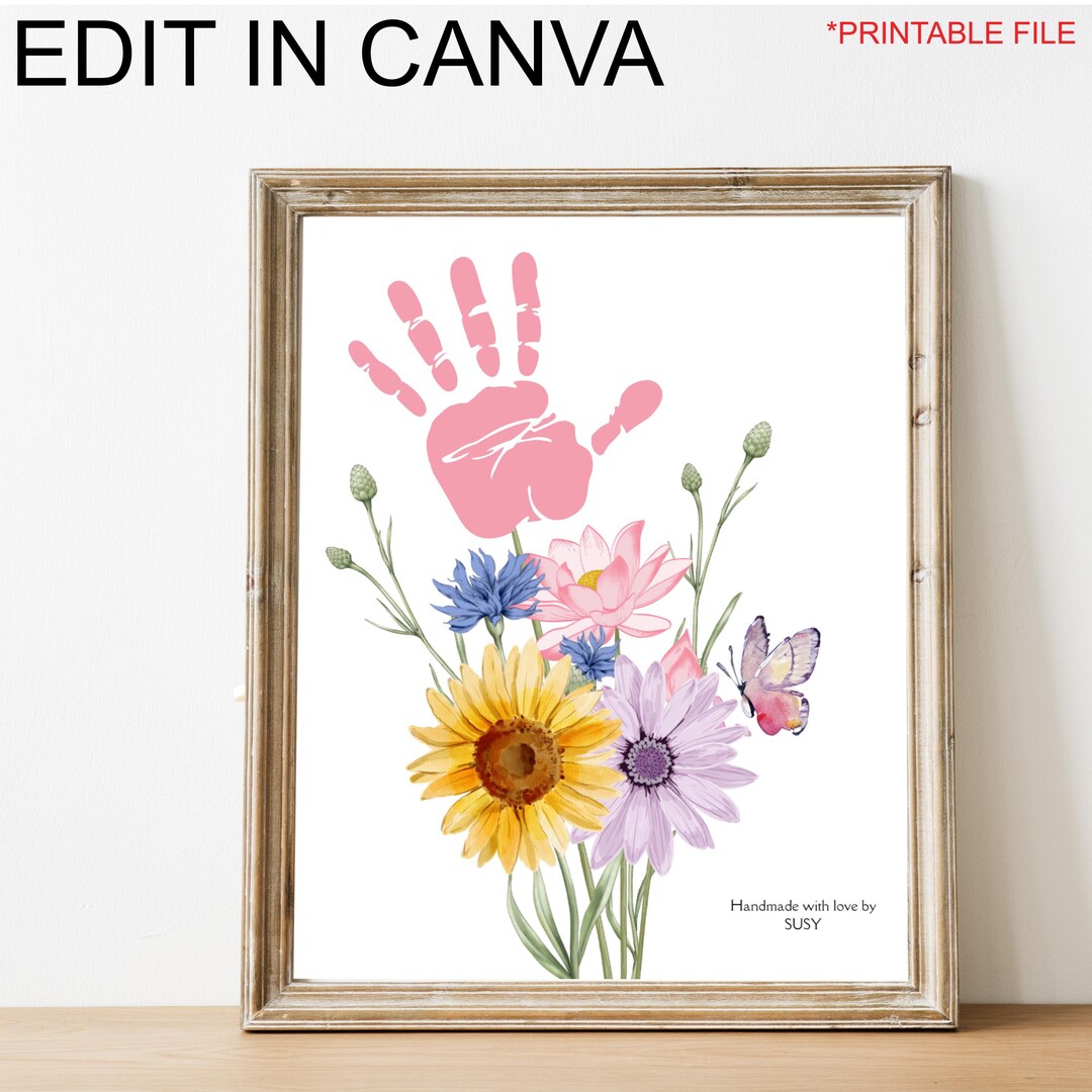 Mother's Day Handprint Flower Craft, Mother's Day Activity, Mom ...