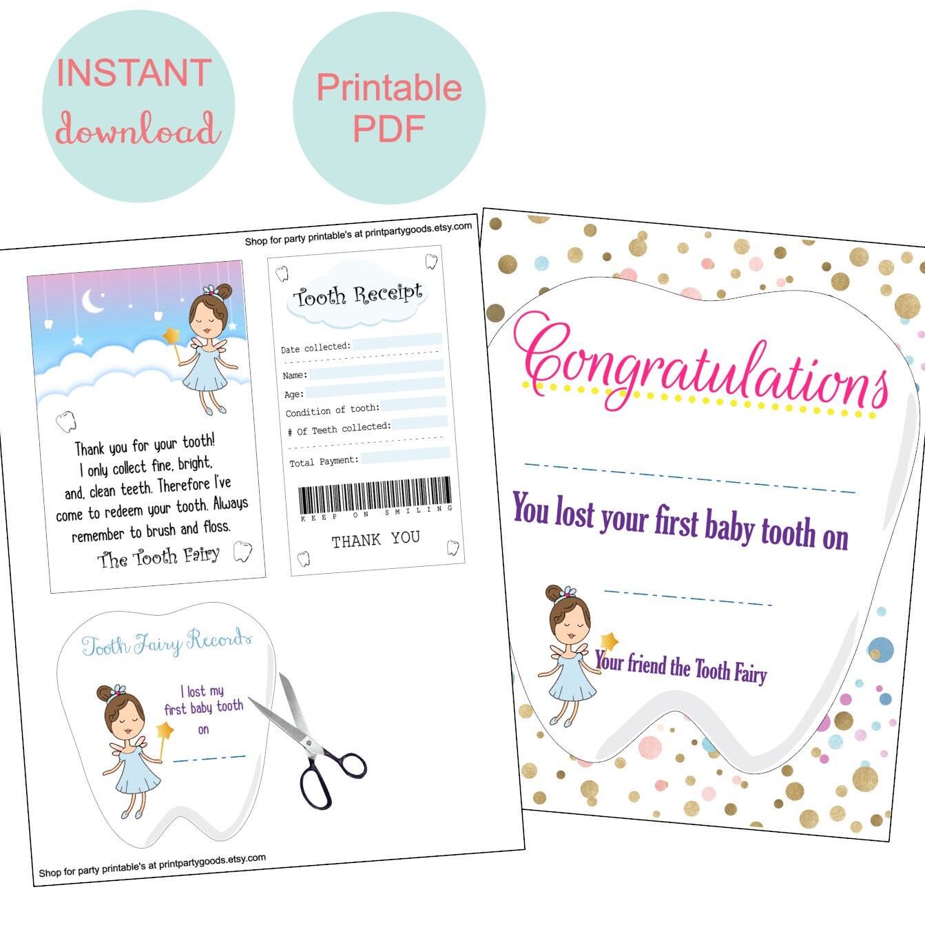 Tooth Fairy Letter and Certificate, Tooth Fairy Kit, Tooth Fairy Ideas ...