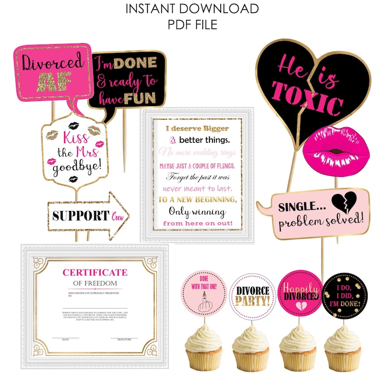 Divorce Party Decor Divorce Party Props Divorce Kit - Etsy