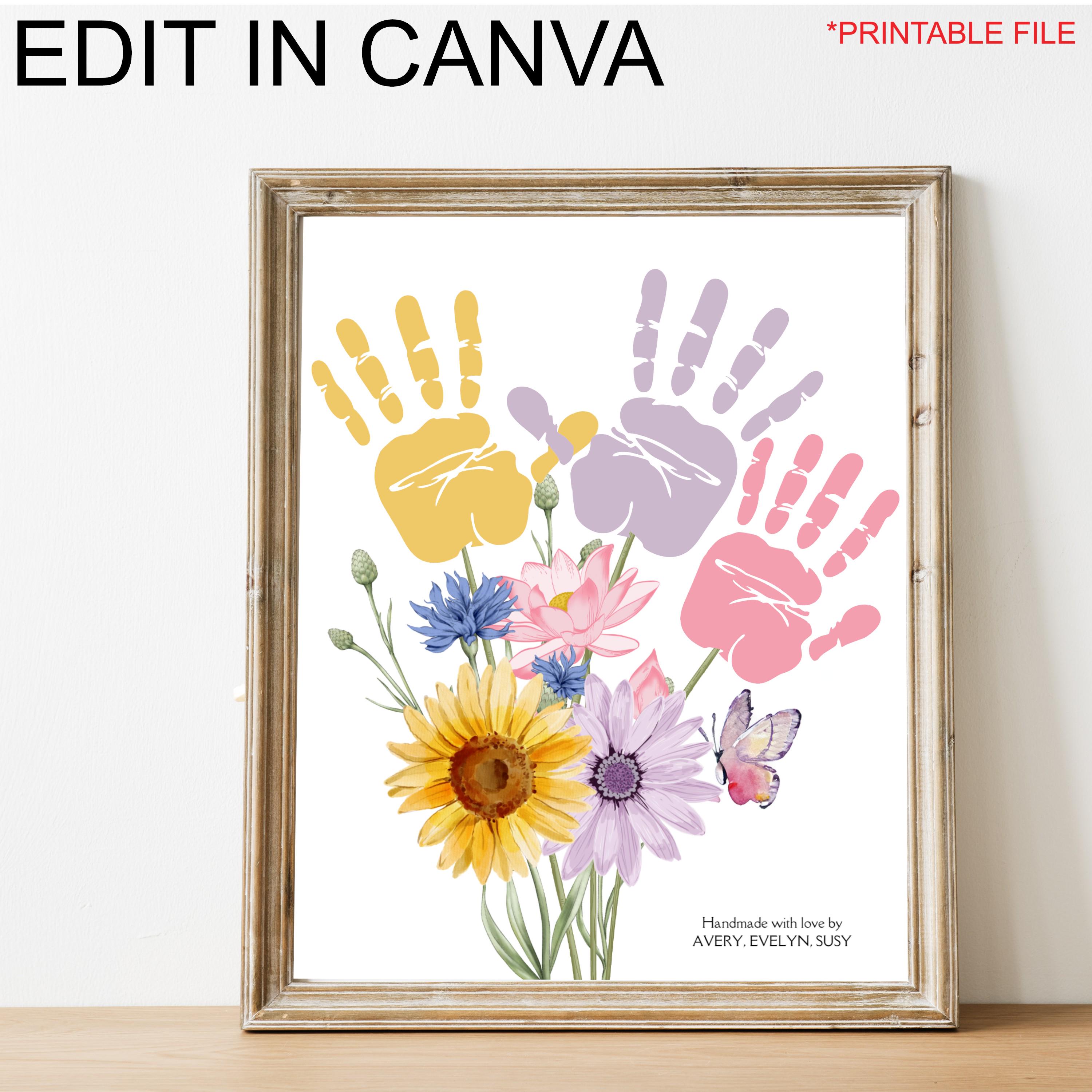 Mother's Day Handprint Flower Craft, Mother's Day Activity, Mom ...