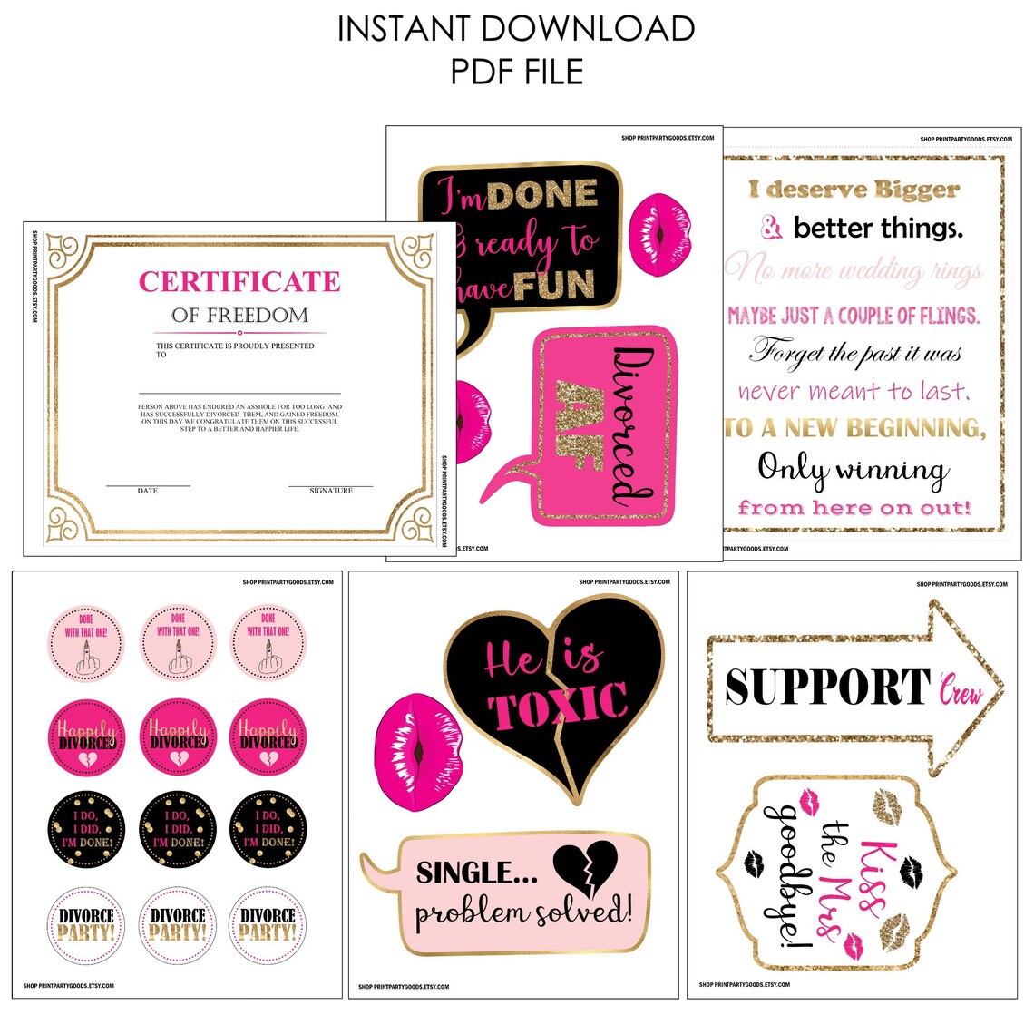 Divorce Party Decor Divorce Party Props Divorce Kit - Etsy