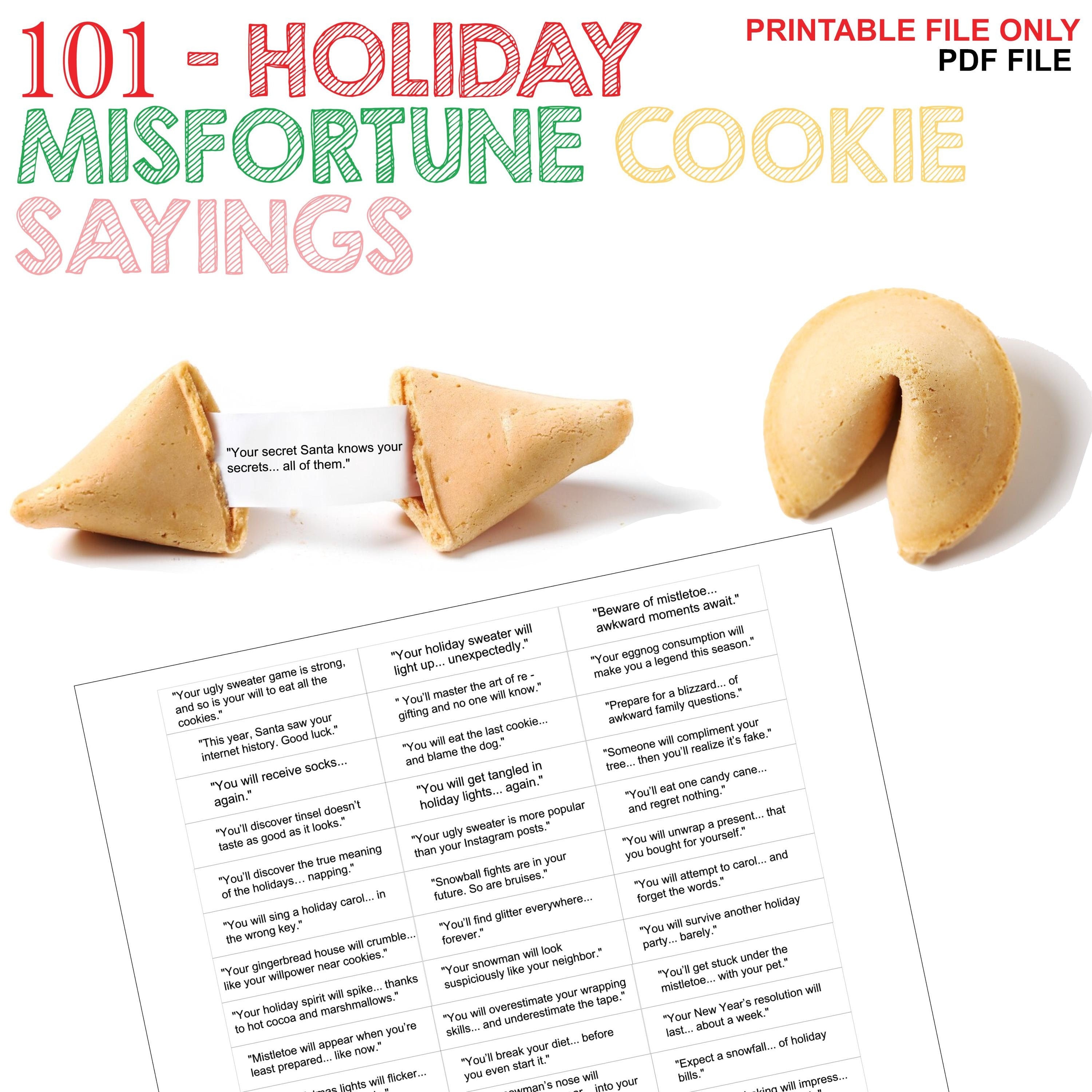 Printable Fortune Cookie Sayings, Holiday Fortunes, Fun Fortune Tellers ...