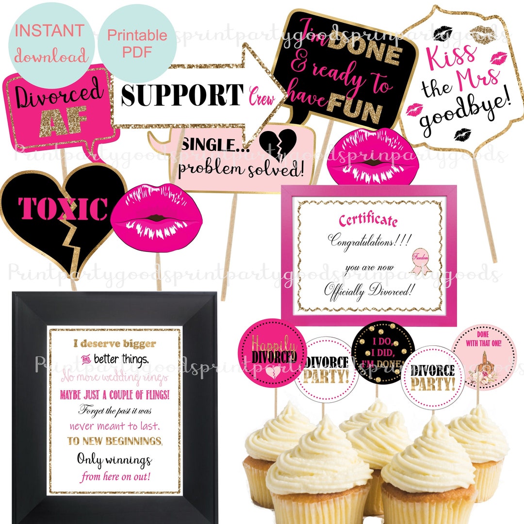 Divorce Party Decor Divorce Party Props Divorce Kit - Etsy