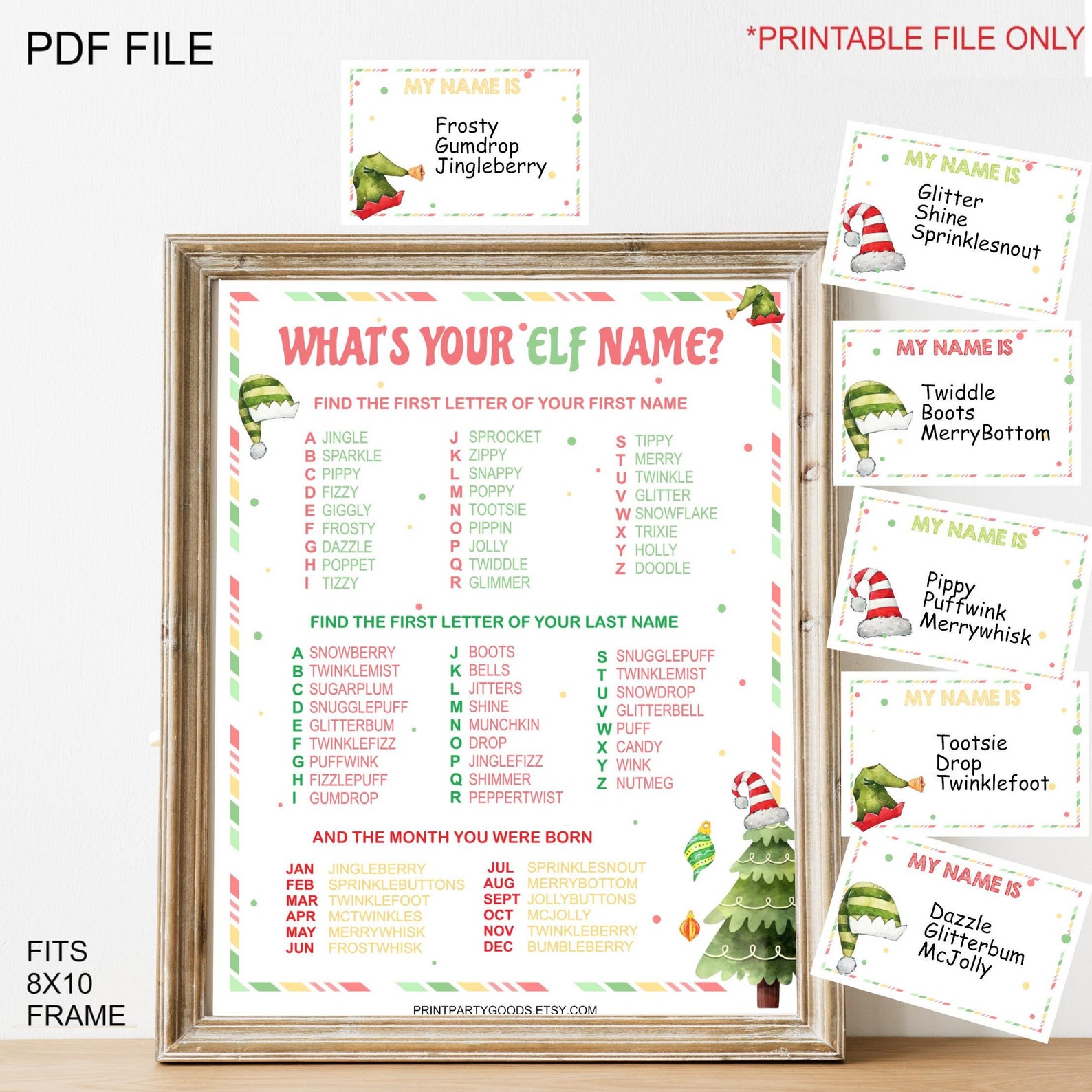 What's Your Elf Name, Elf Name Generator, Elf Name Game Printable, Find ...