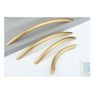 Modern Brushed Brass Cabinet Drawer Dresser Knobs and Handles Gold ...