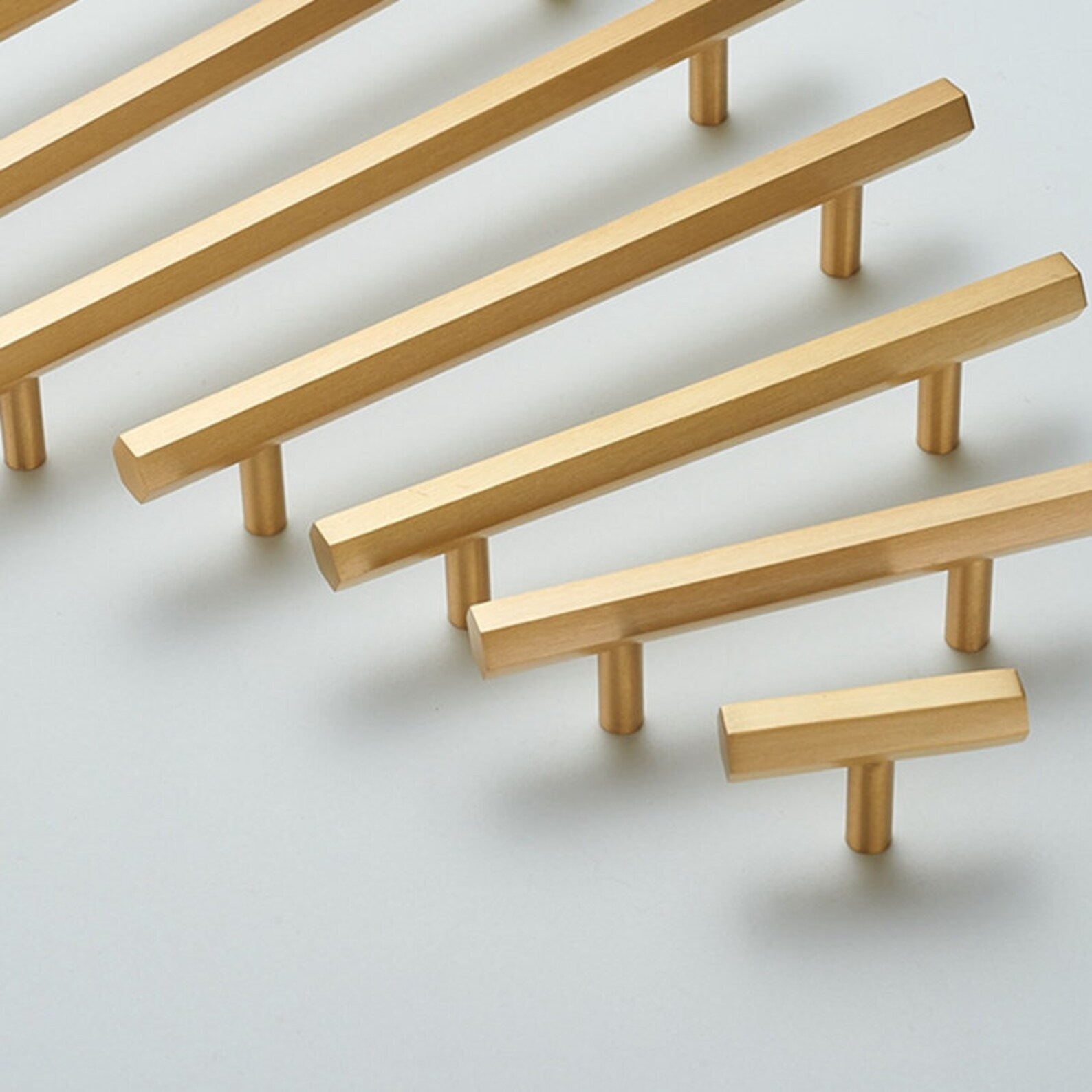 Modern Solid Brass Kitchen Cabinet Knobs and Handles Gold - Etsy