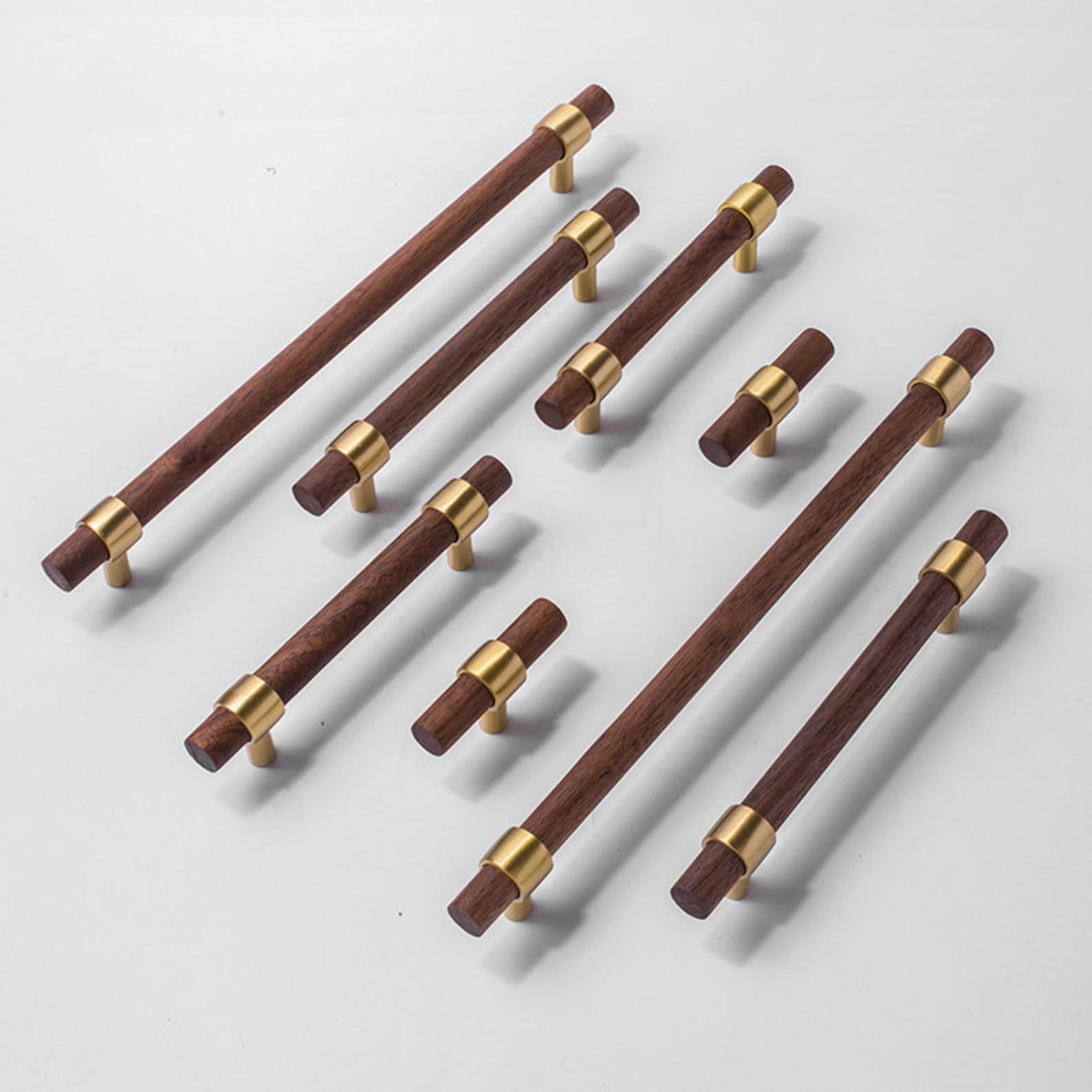 Nordic Wooden Kitchen Cabinet Drawer Knobs and Pulls Brass - Etsy