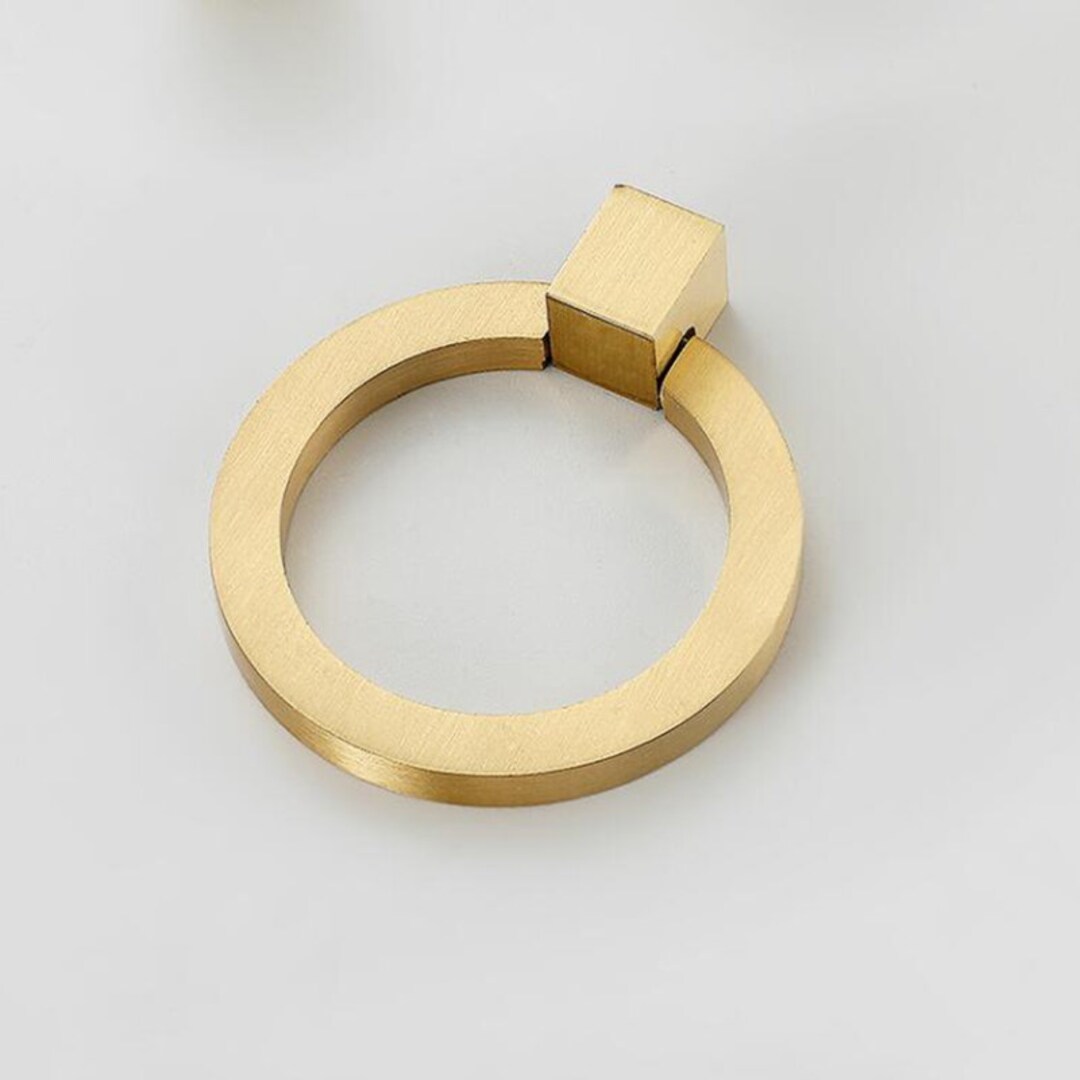 Brass Gold Ring Cabinet Pulls: Modern Drawer Knobs - Etsy