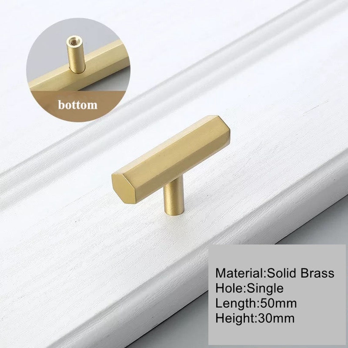 Hexagon Cabinet Drawer Knobs and Pulls Brushed Brass Furniture - Etsy