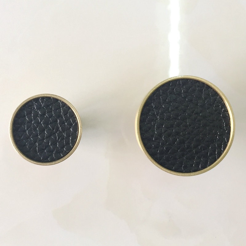 Decorative Black Leather Kitchen Cabinet Knobs And Handles | Etsy