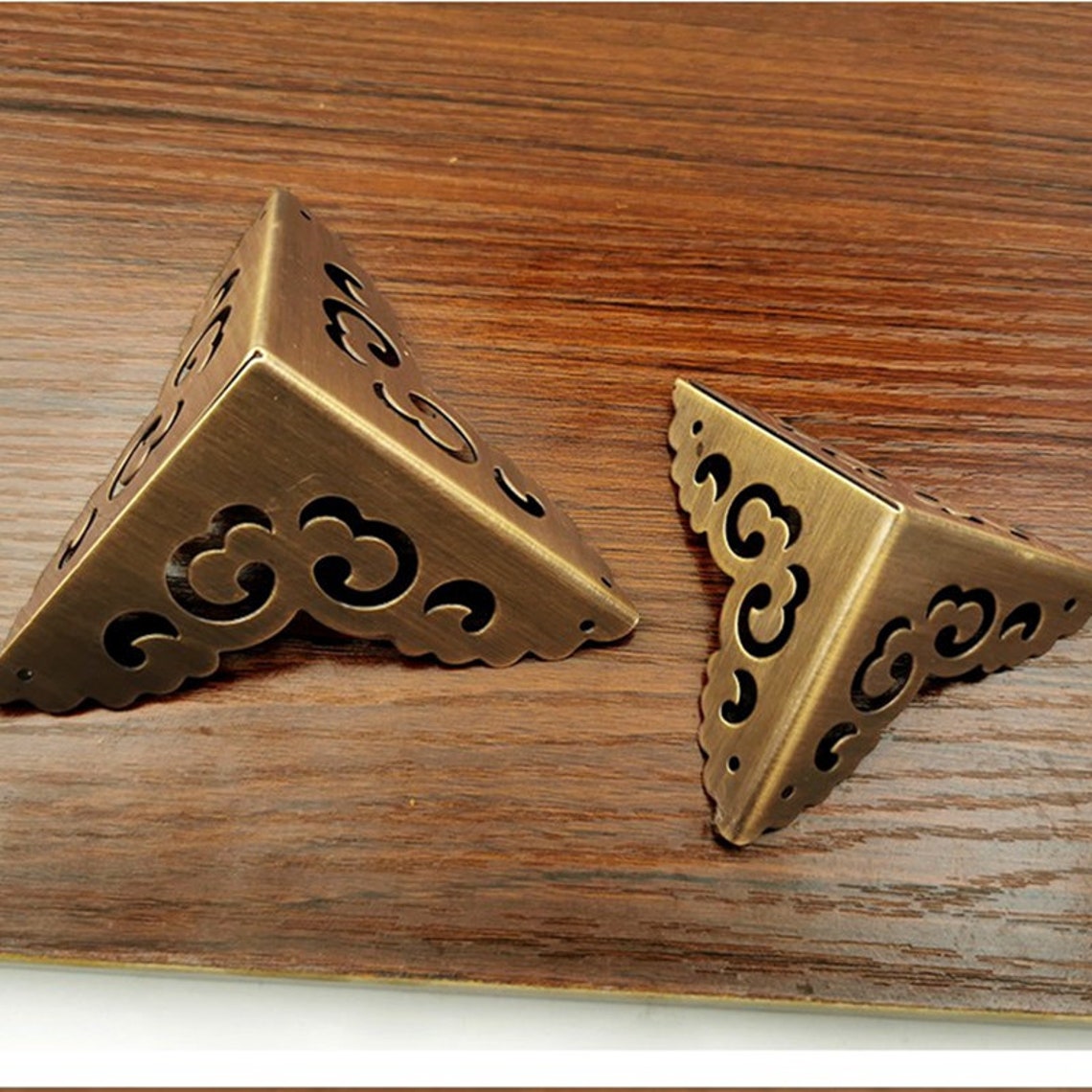 Vintage Brass Corner Protectors Chest Table Box Cabinet Trunk ...