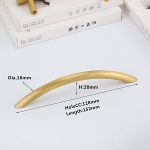 Modern Brushed Brass Cabinet Drawer Dresser Knobs and Handles Gold ...