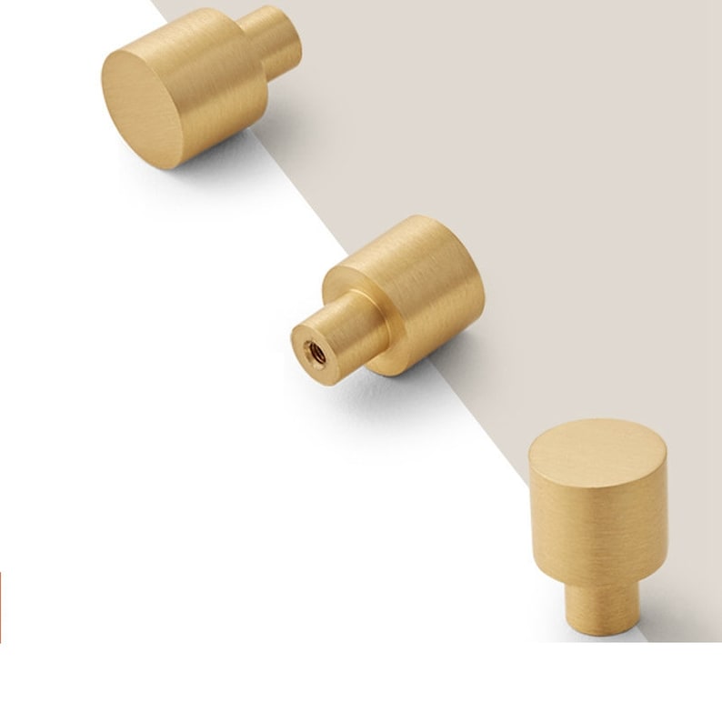 Minimalism Brass Cabinet Drawer Knobs and Pulls Gold Furniture | Etsy