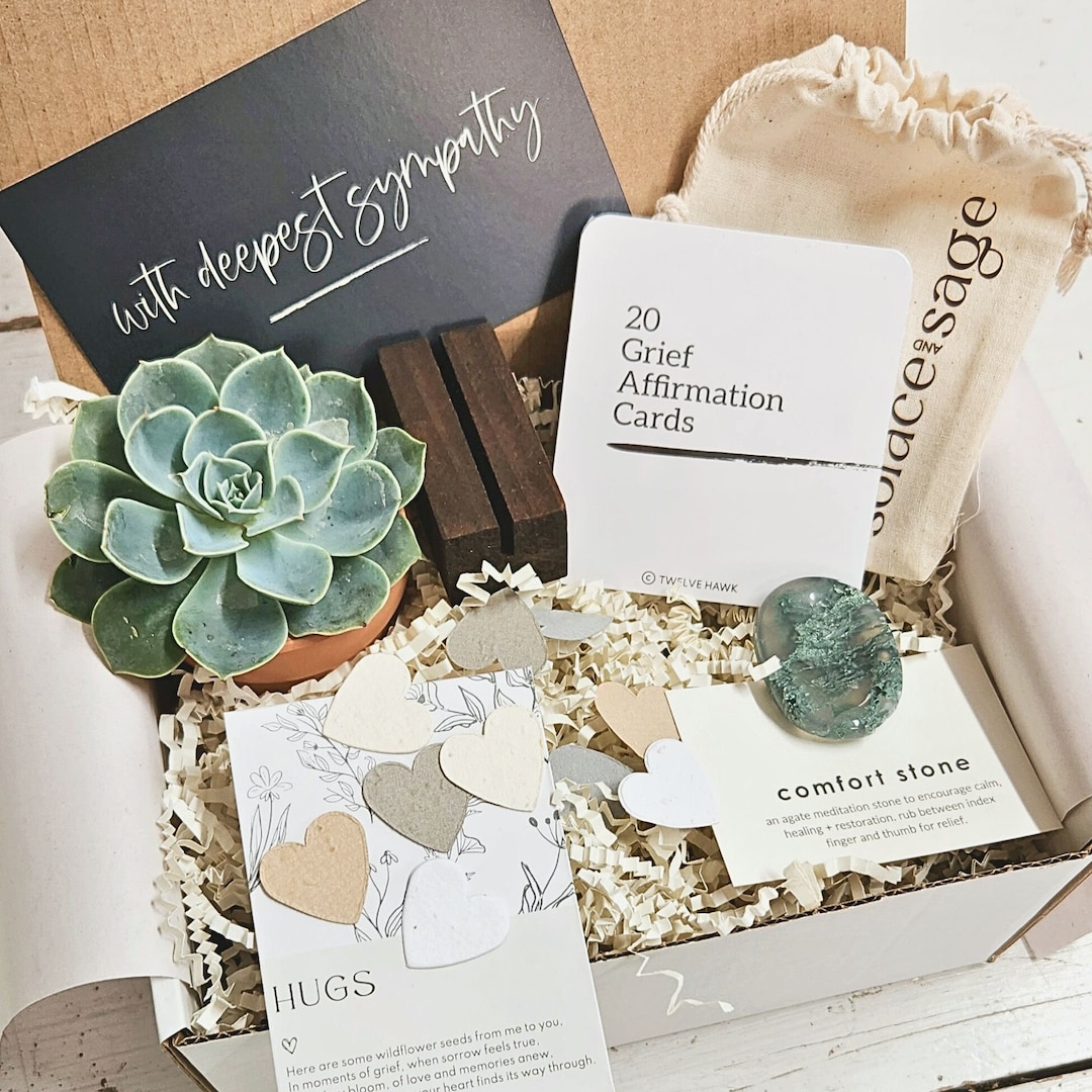 Sympathy Gift Box With Affirmation Cards Loss Loved One Care Package ...