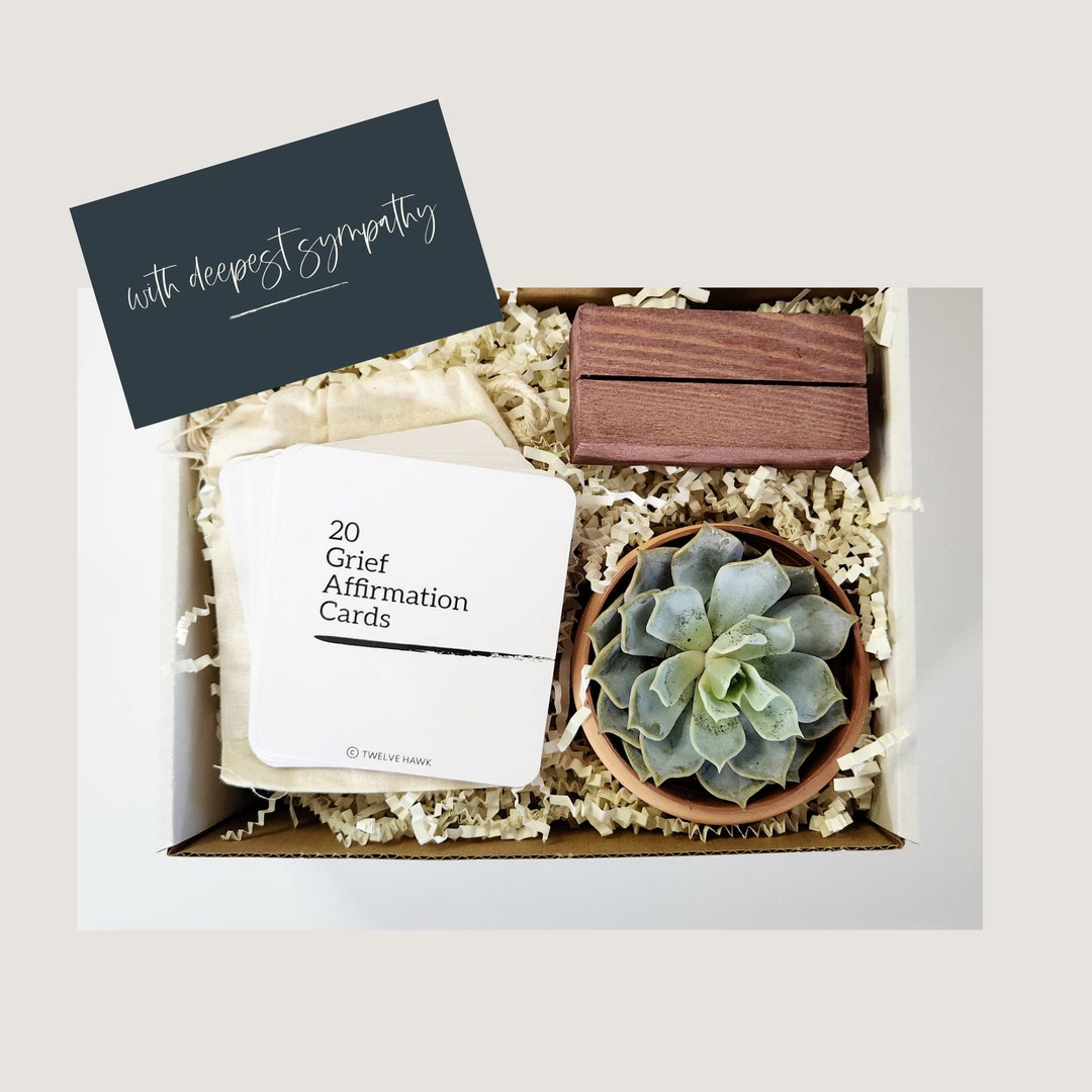 Sympathy Gift Box With Grief Affirmation Card Set for Lost Loved One ...