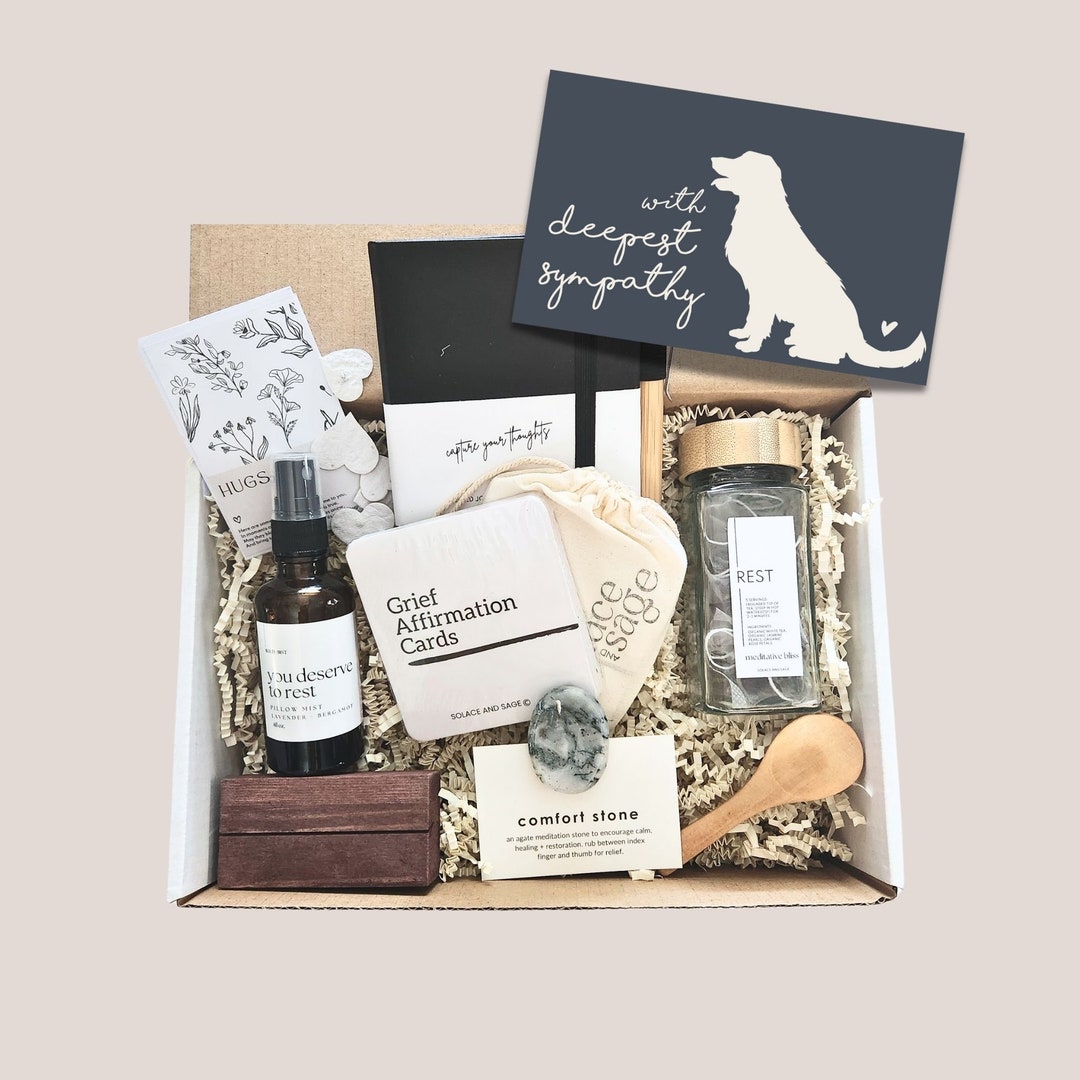 Dog Loss Care Package Pet Memorial Gift Bereavement Gift Loss of Loved One Grief Affirmation ...