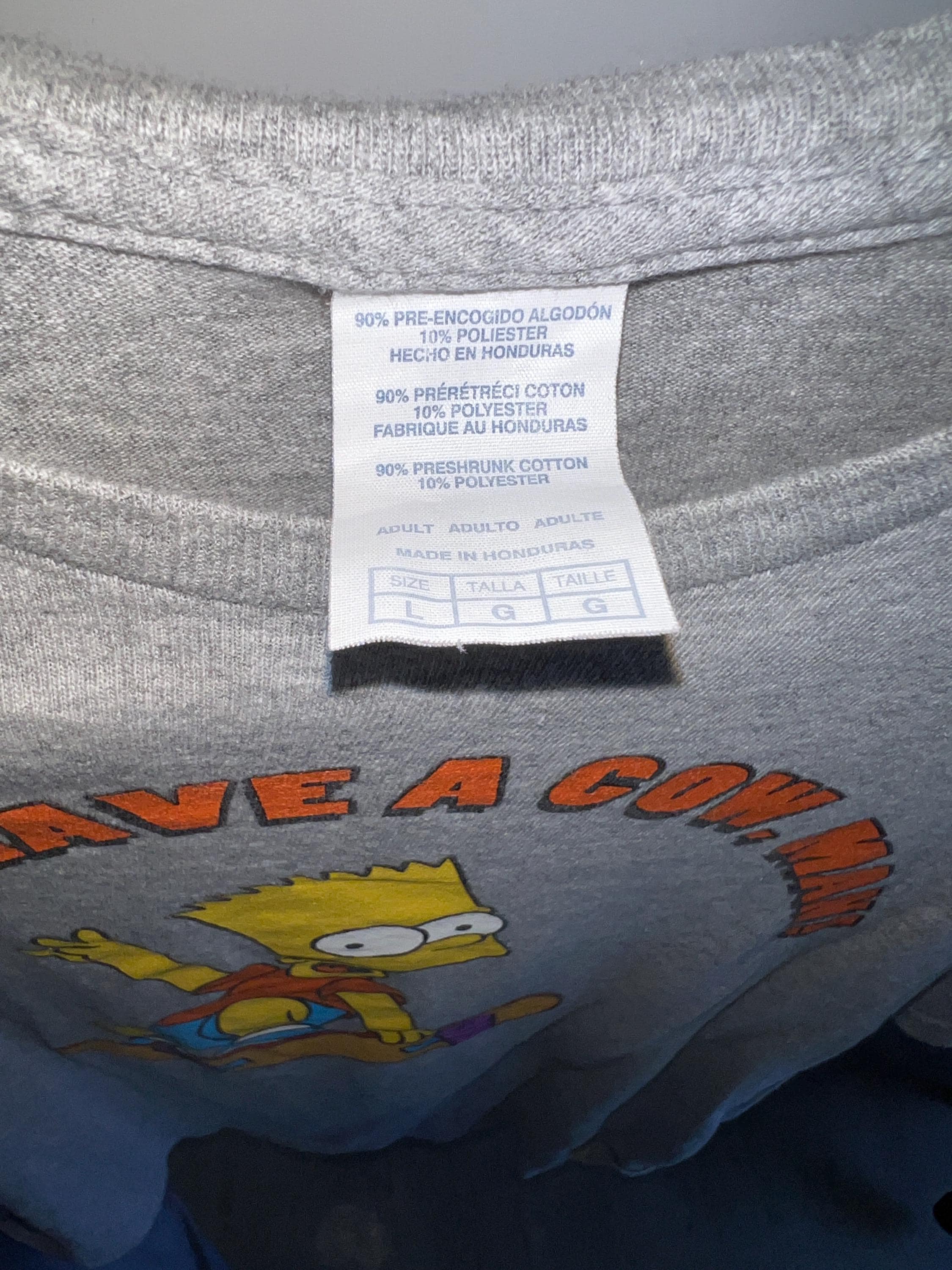 Bart Simpson Large T Shirt - Etsy