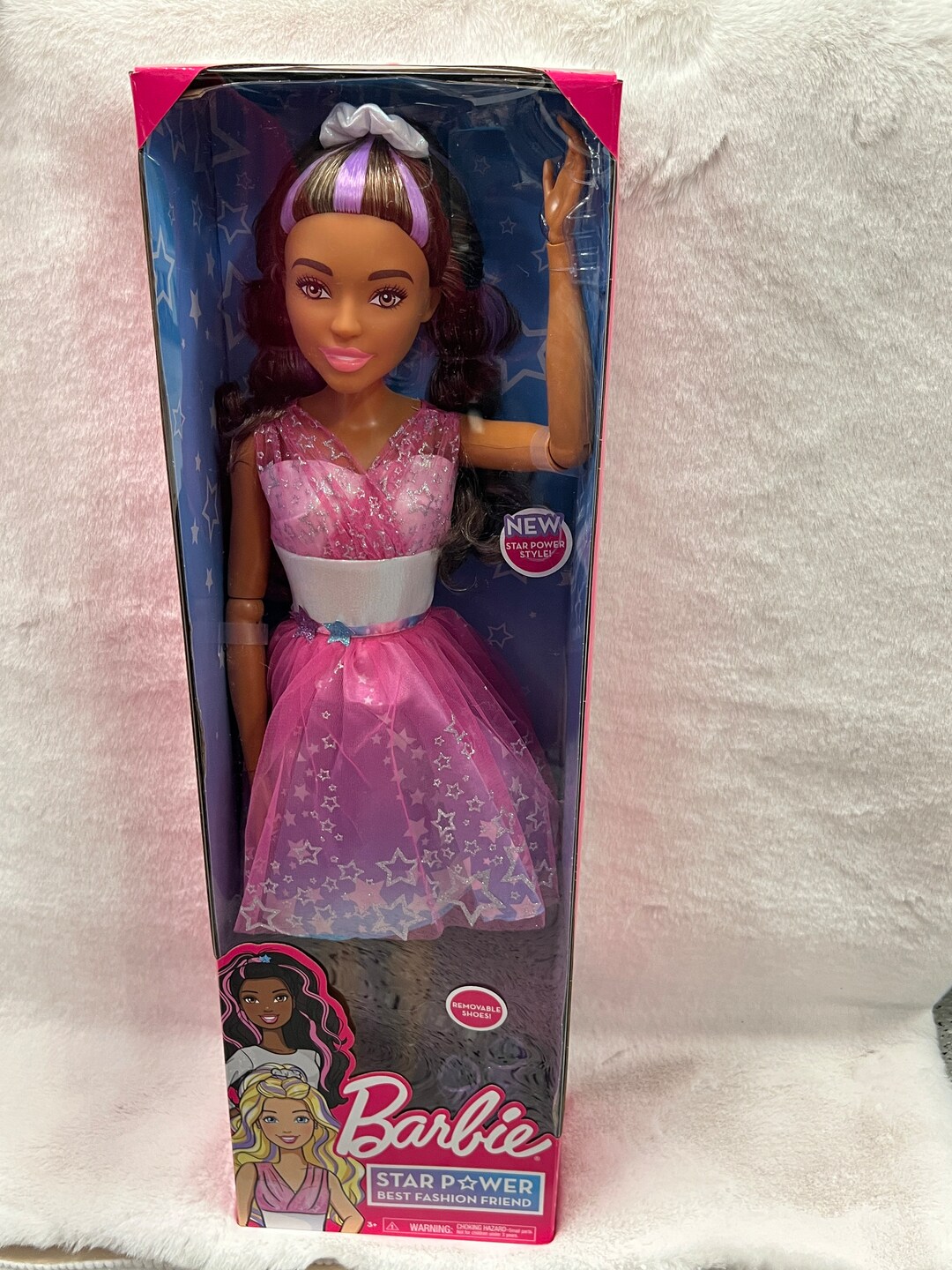 Barbie Star Power Best Friend Fashion Doll Black Hair Pink Dress 28 ...