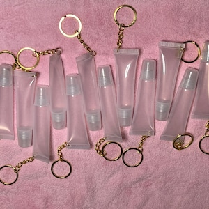 30pcs 10ml Empty Lipgloss Tubes With Keychains Attached, Lipgloss Tubes ...