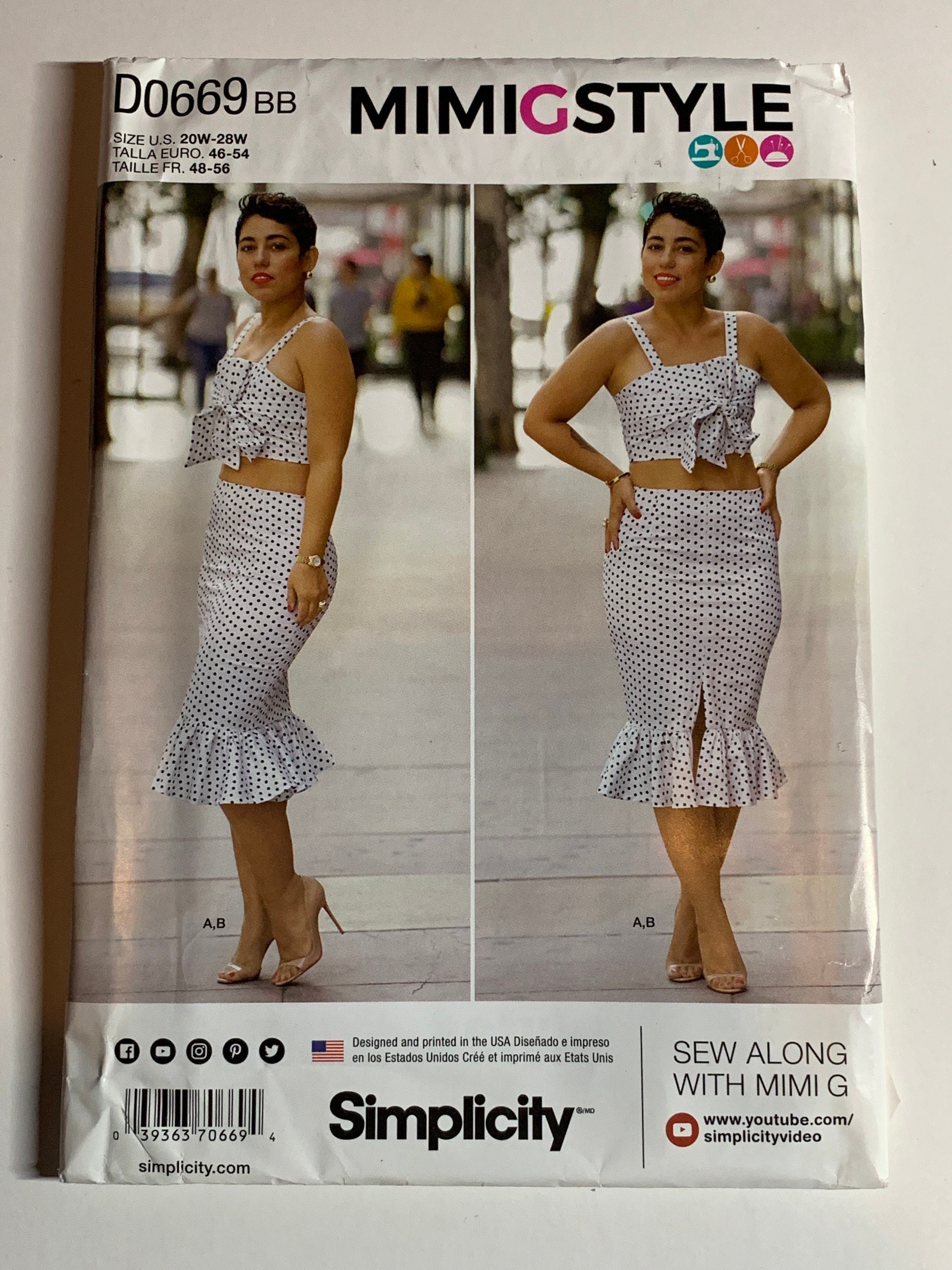 Simplicity Mimigstyle Sewing Pattern D0669 BB/ Size 20W-28W Skirt Set ...