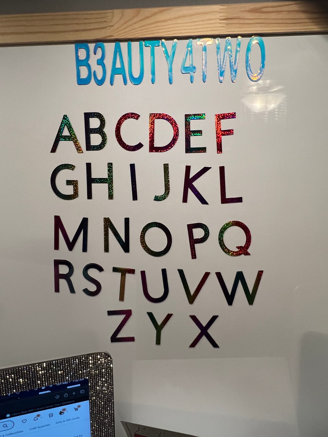 2 Capital Magnetic Letters, Rainbow Colors, Alphabet, Fridge Magnets ...