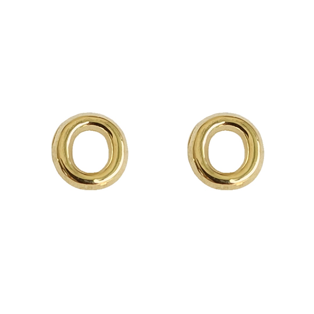 Tiny Initial "o", 10K Solid Gold Screw Back Studs. Minimal and Dainty ...