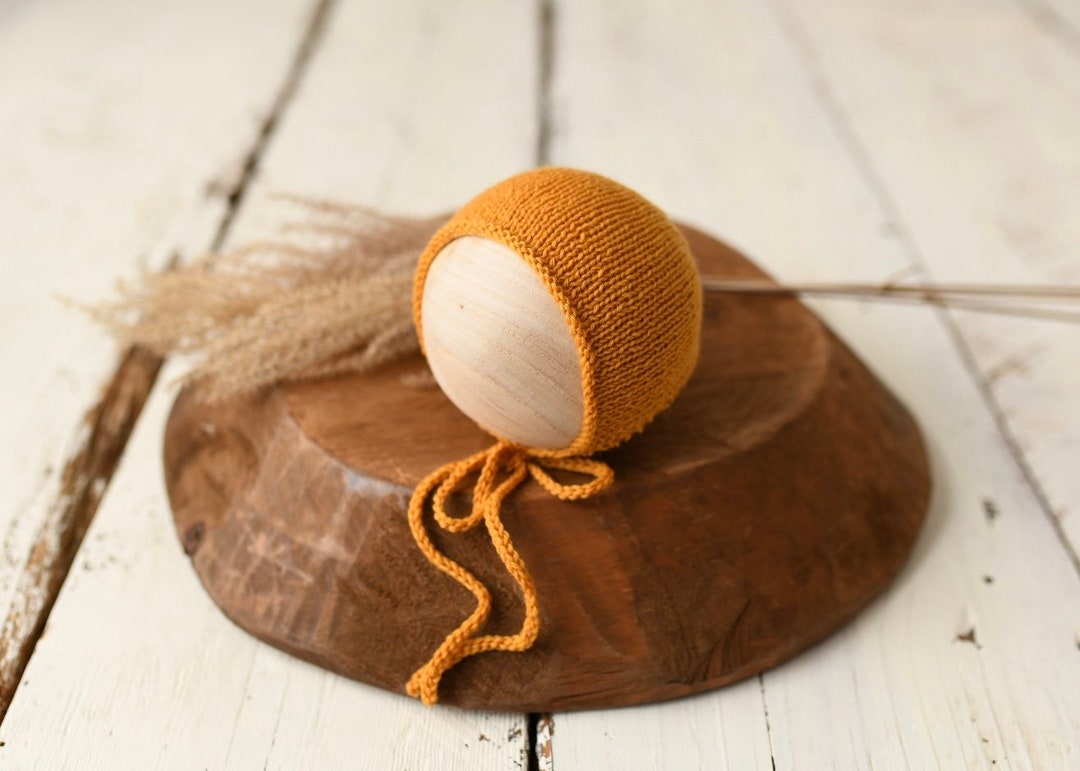 Yellow Bonnet, Fall Bonnet, Mustard Bonnet, Newborn Props, Rust Bonnet ...