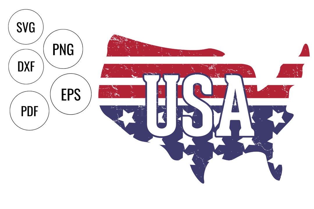 USA Flag Map SVG United States Flag Map Svg US Map Svg Cut - Etsy Canada