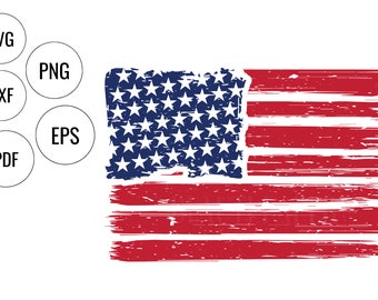 Grunge SVG American Flag, Distressed USA Flag Svg, Instant Digital ...