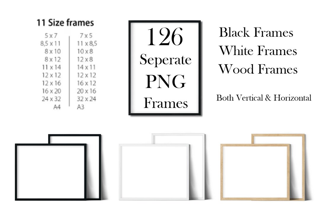 PNG Separate Frame Bundle, PNG Blank Frame, Wall and Stand PNG Frame ...