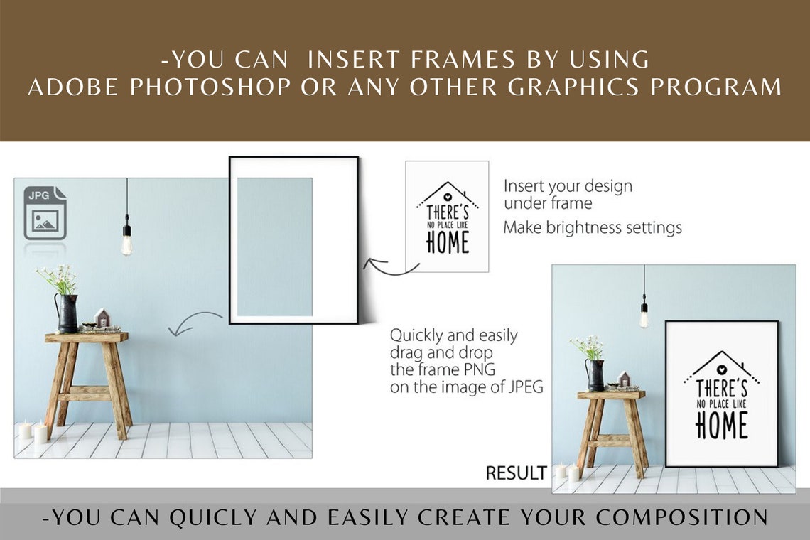 PNG Separate Frame Bundle PNG Blank Frame Wall and Stand PNG - Etsy