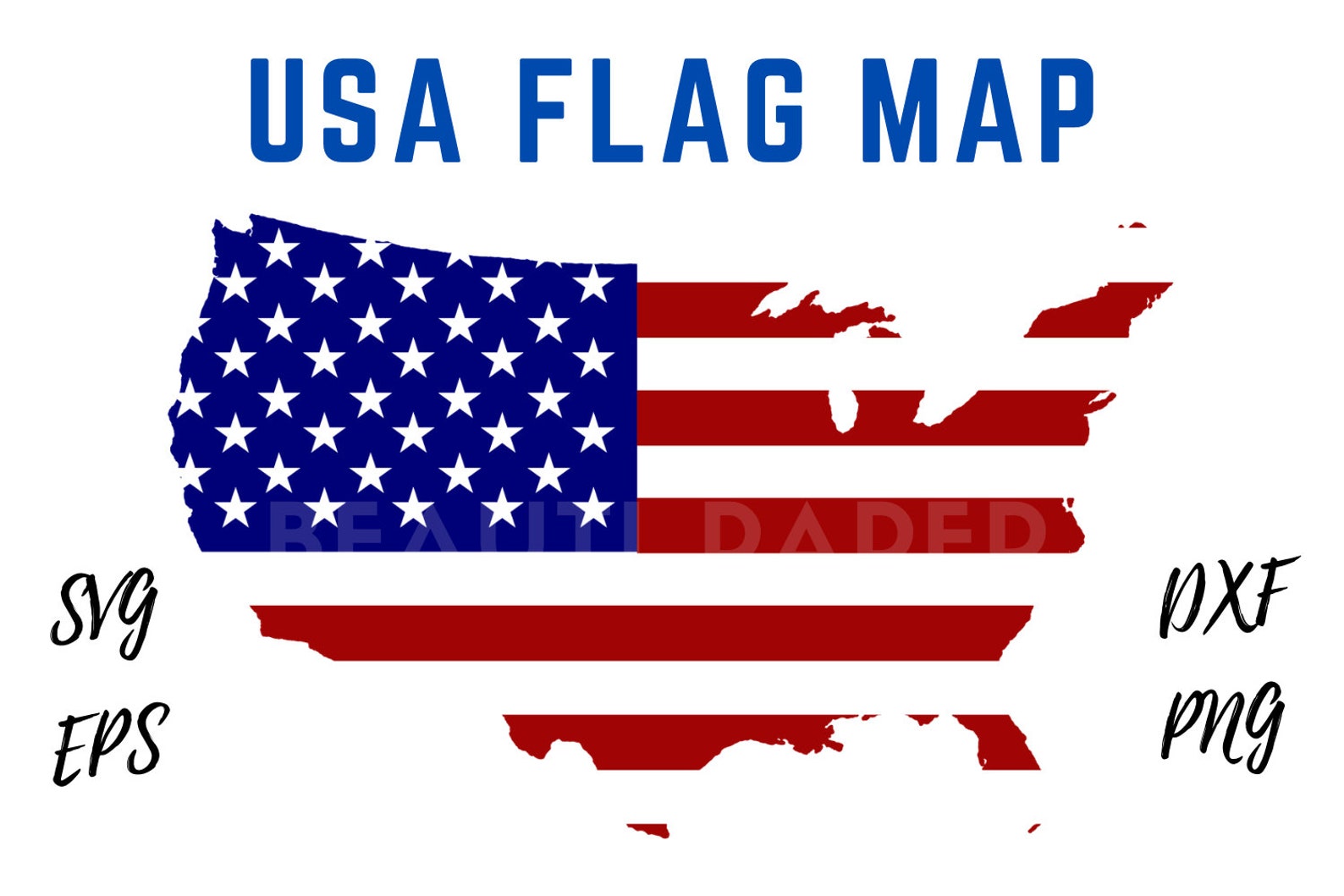 USA Flag Map SVG, United States Flag Map Svg, US Map Svg Cut Files for ...