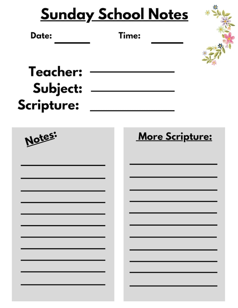 Church Notes Journal: Sermon Reflection, Bible Summaries - Etsy