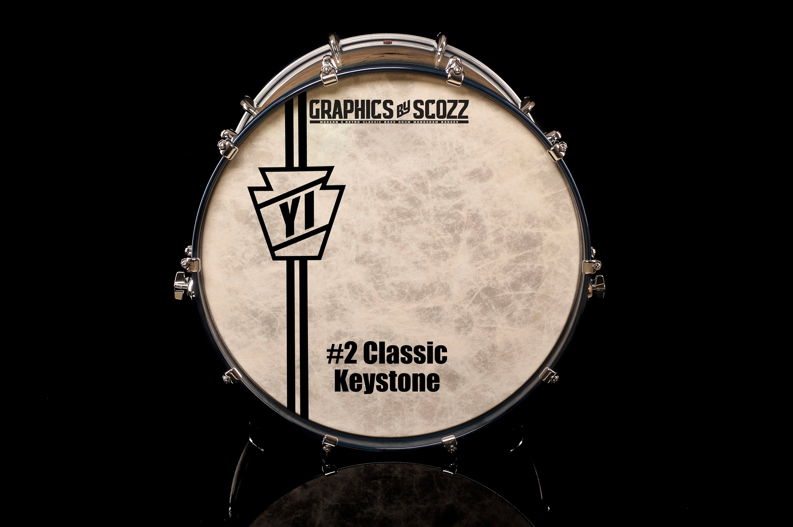 Vintage Style Monogram Bass Drum Badge Decals - Etsy