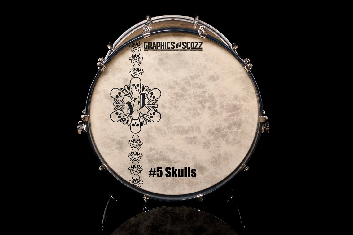 Vintage Style Monogram Bass Drum Badge Decals - Etsy