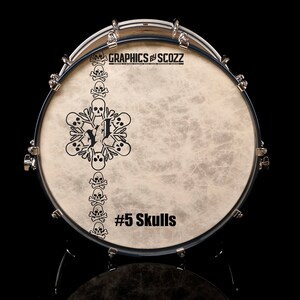 Vintage Style Monogram Bass Drum Badge Decals - Etsy