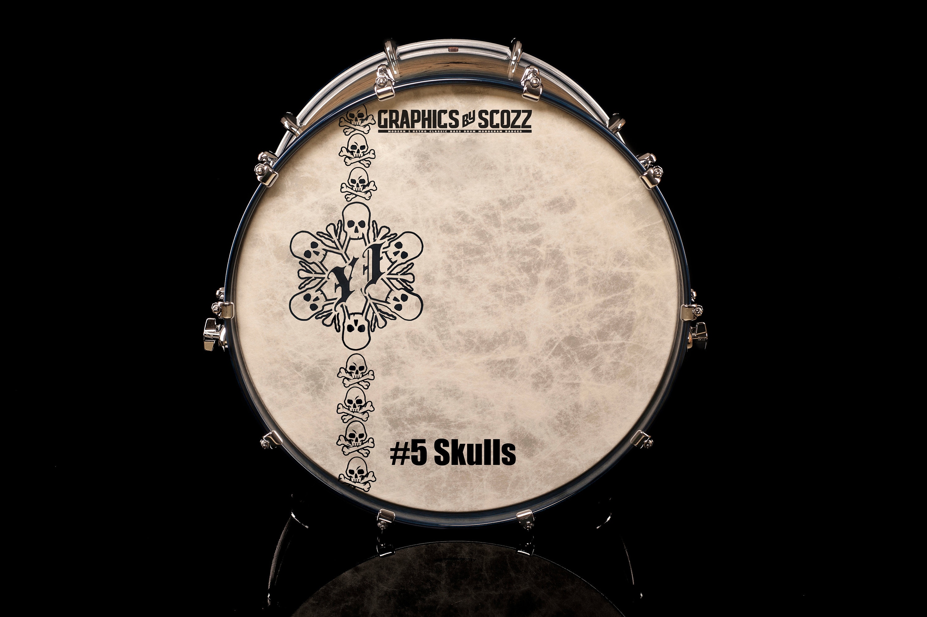 Vintage Style Monogram Bass Drum Badge Decals - Etsy