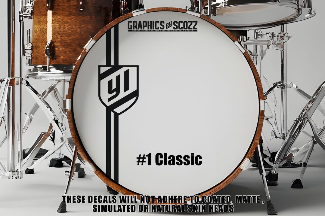 Vintage Style Monogram Bass Drum Badge Decals - Etsy