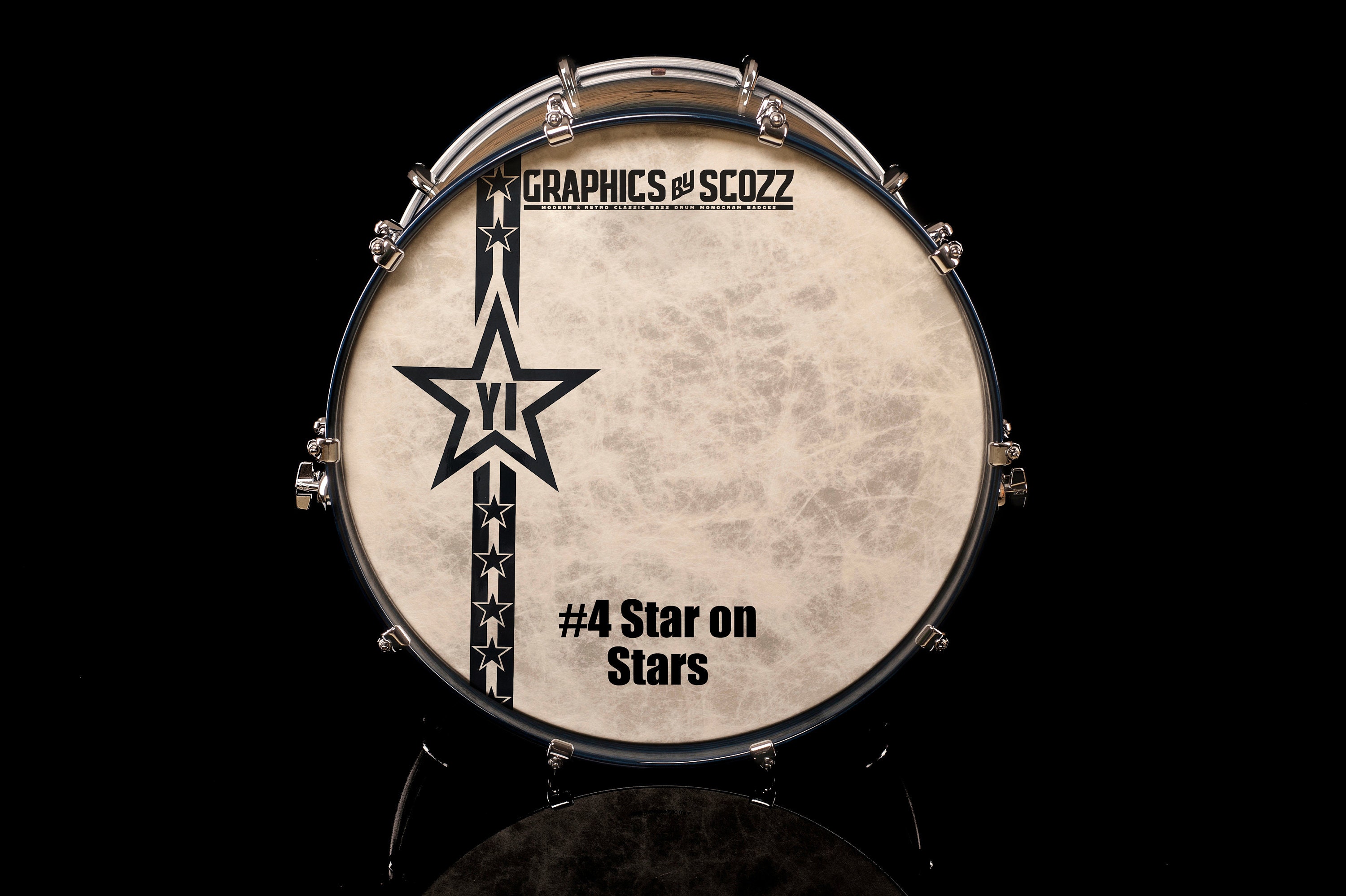 Vintage Style Monogram Bass Drum Badge Decals - Etsy