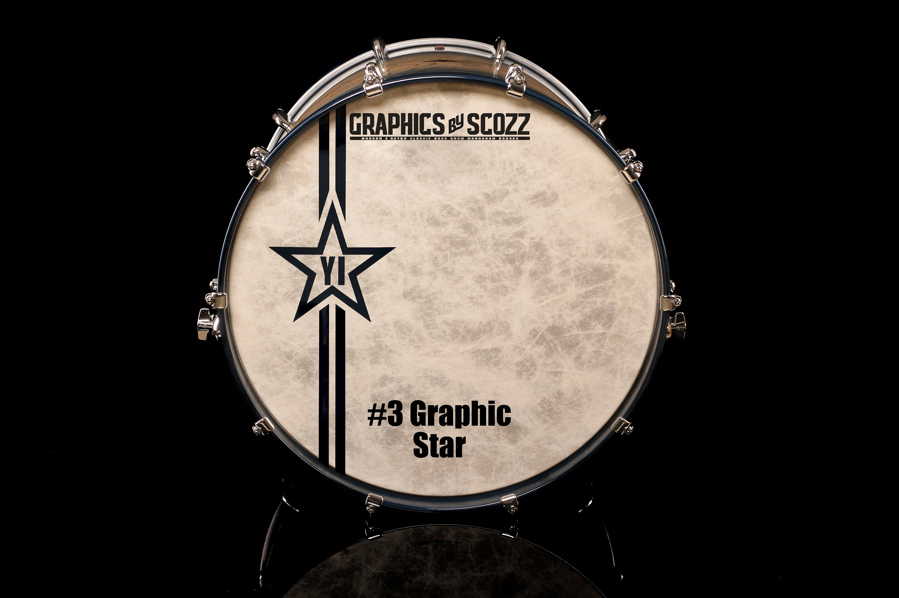 Vintage Style Monogram Bass Drum Badge Decals - Etsy