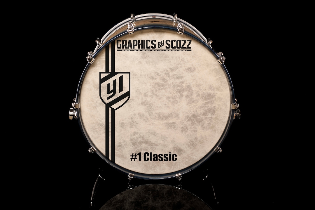 Vintage Style Monogram Bass Drum Badge Decals - Etsy