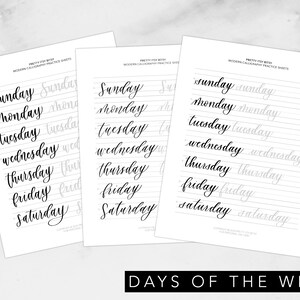 Modern Calligraphy Brush Lettering Workbook Practice Sheets for ...