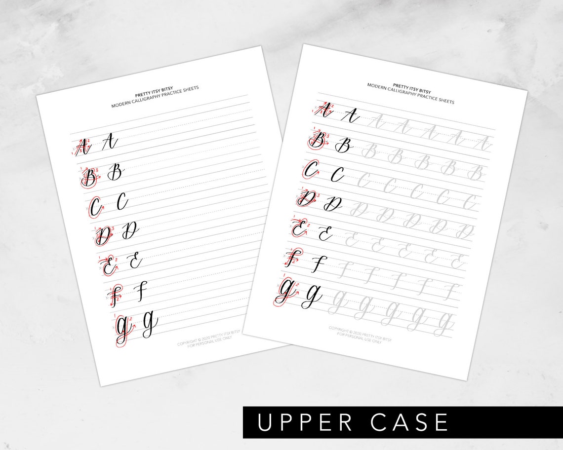 Modern Calligraphy Brush Lettering Workbook Practice Sheets - Etsy