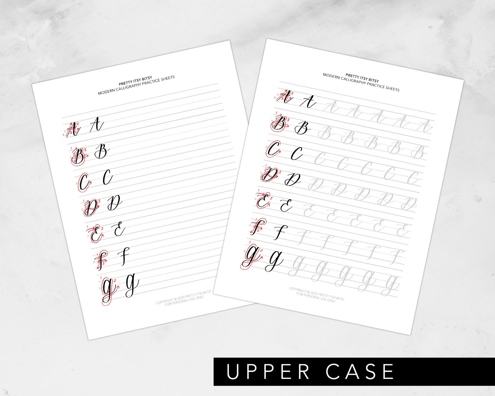 Modern Calligraphy Brush Lettering Workbook Practice Sheets - Etsy