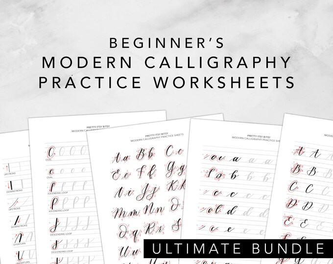 Basic Modern Calligraphy Practice Sheets by @theinkyhand -- Uppercase ...