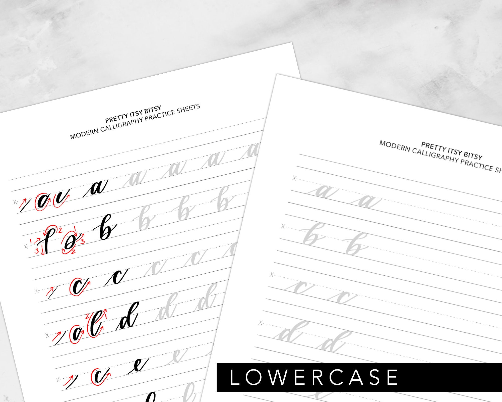 Modern Calligraphy Brush Lettering Workbook Practice Sheets for ...